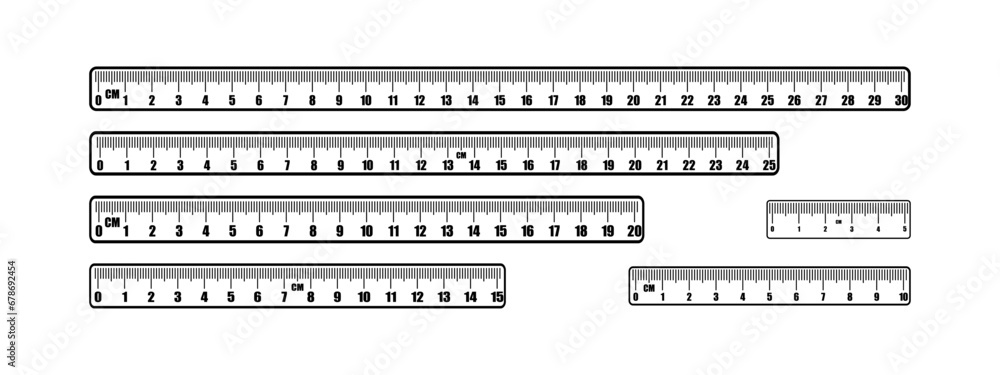 Ruler scale measure. Vector icon length measurement scale chart ...