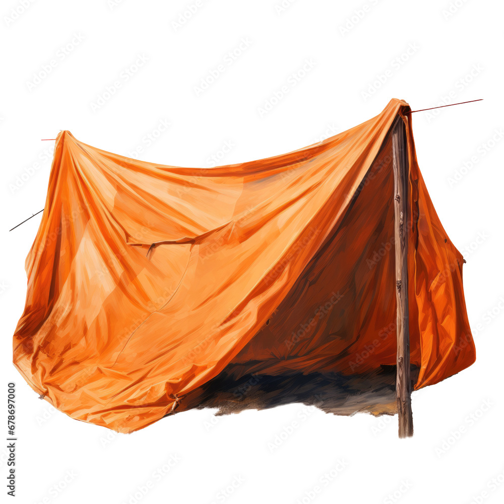 Hiking tarp watercolor isolated on transparent background, png Stock ...