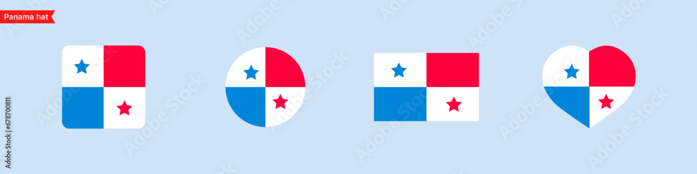 National flag of Panama icons. Panama flag in the shape of a square ...