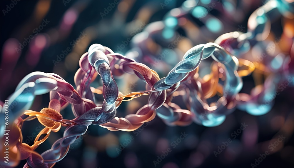 Protein structure or macromolecules consisting of a chain of amino acid ...