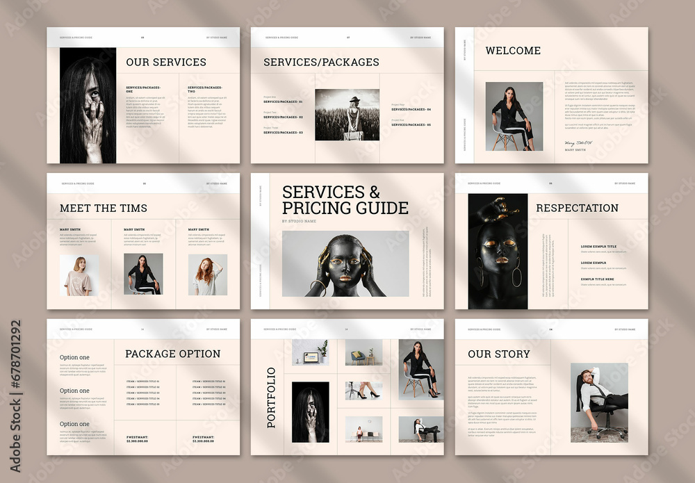 Services and Pricing Guide Layout Stock Template | Adobe Stock