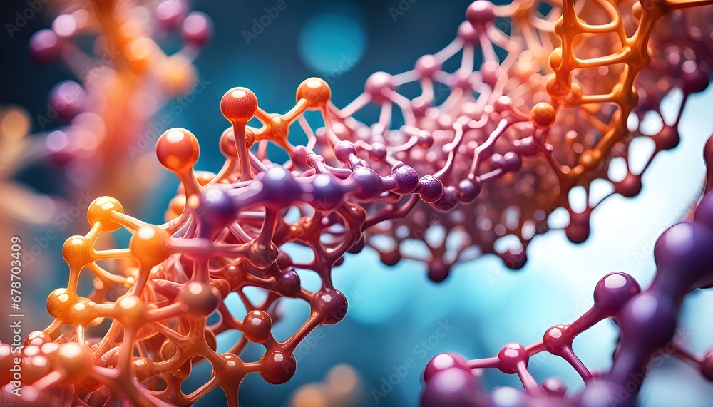 Protein structure or macromolecules consisting of a chain of amino acid ...