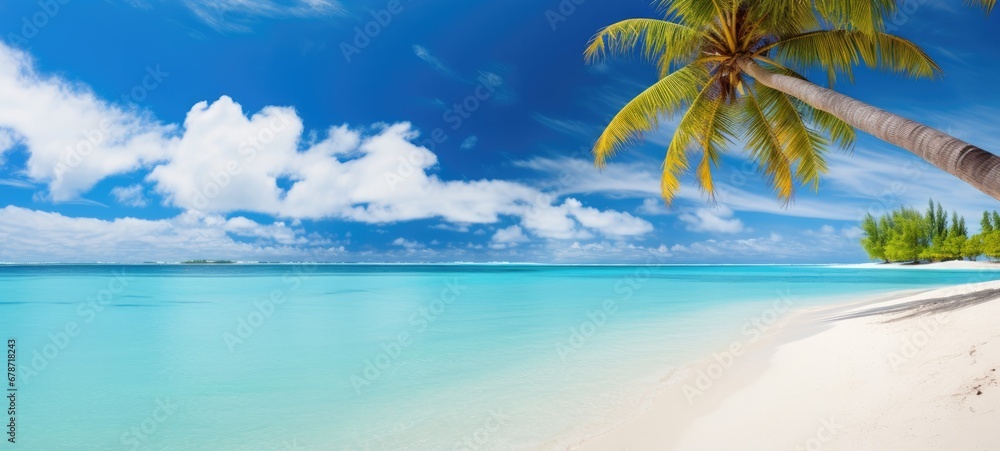 Tropical beach background with summer landscape, Generative AI Stock ...