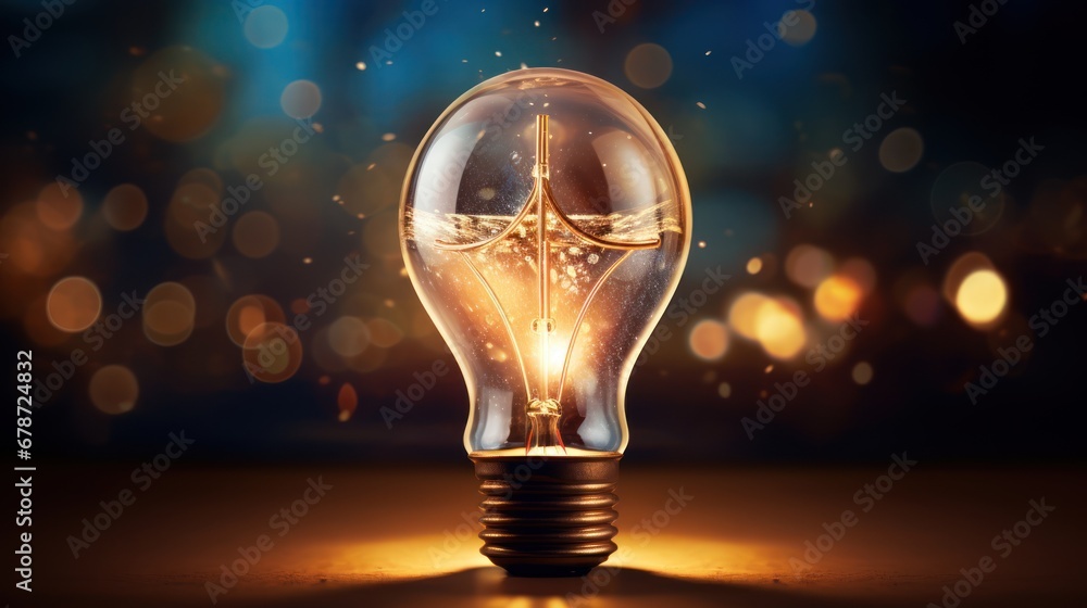 Time Travel A small hourglass inside a light bulb Stock Illustration ...