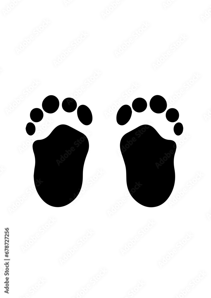 Baby Footprint - Vector Cut File Illustration Stock Vector | Adobe Stock