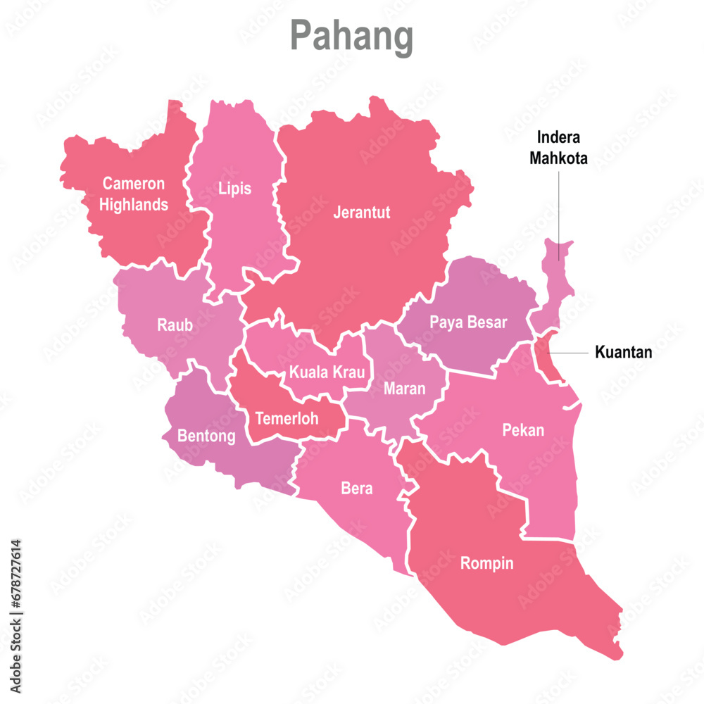 malaysia map pahang Stock Vector | Adobe Stock