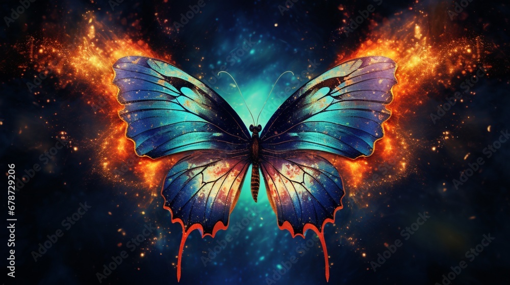 An artistic interpretation of a butterfly, symbolizing transformation ...