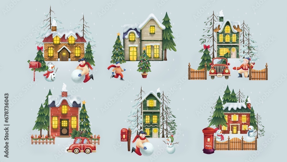 Christmas Scenes Animated Loops Stock Template | Adobe Stock