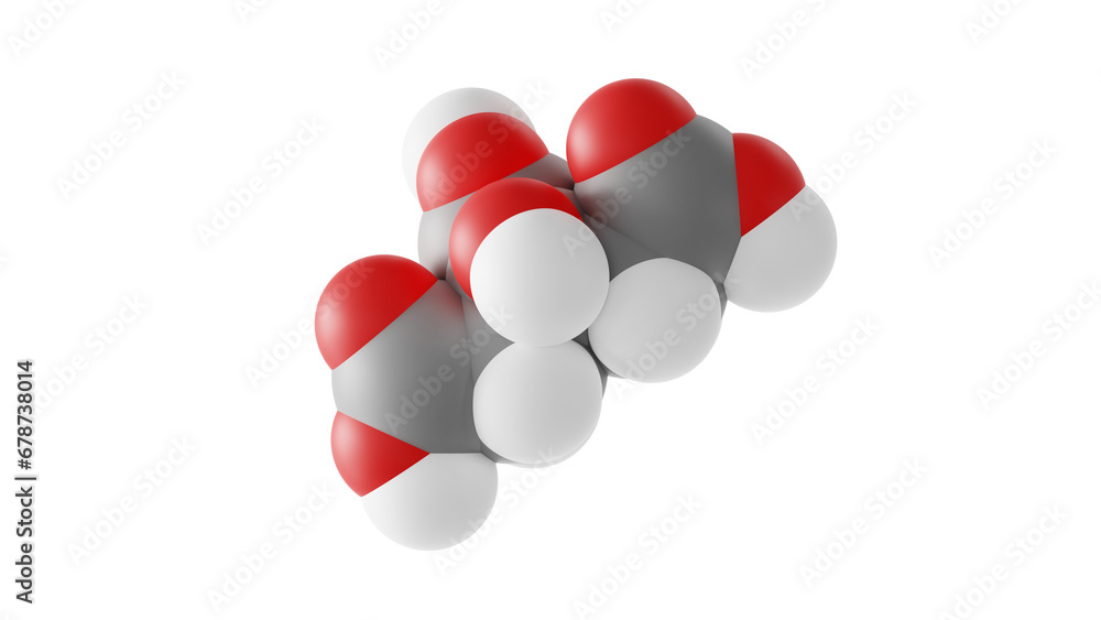 citric acid molecule, colorless weak organic acid, molecular structure ...