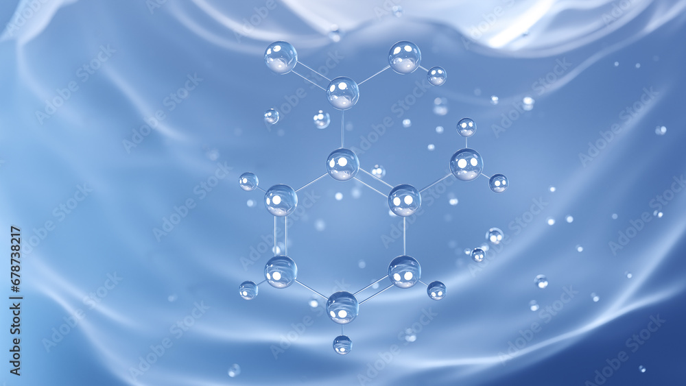 anthranilic acid molecular structure, 3d model molecule, aromatic acid, structural chemical ...