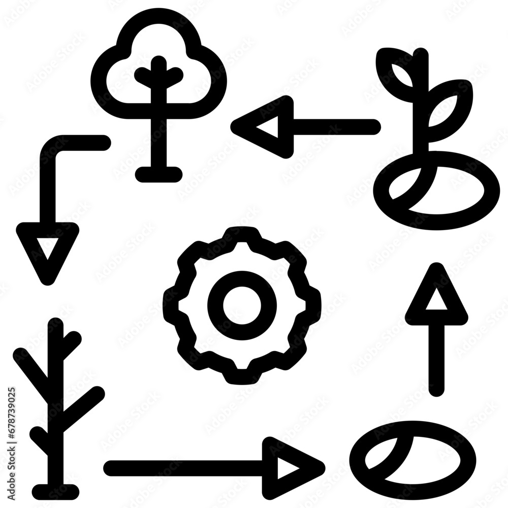 life cycle outline style icon Stock Vector | Adobe Stock