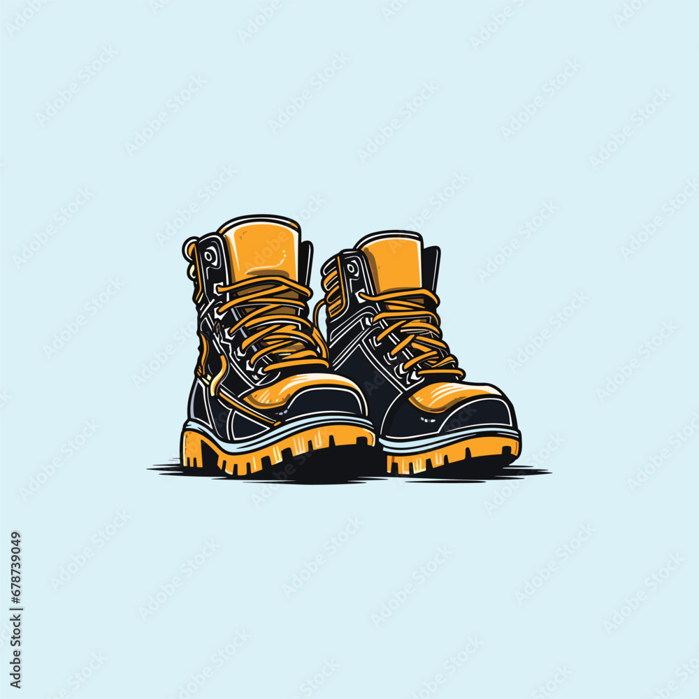 work boots vector clip art illustration Stock Vector | Adobe Stock