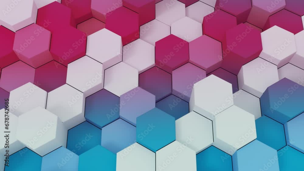 Hexagon pattern with wavy movement. Animated wallpaper of hexagons in ...