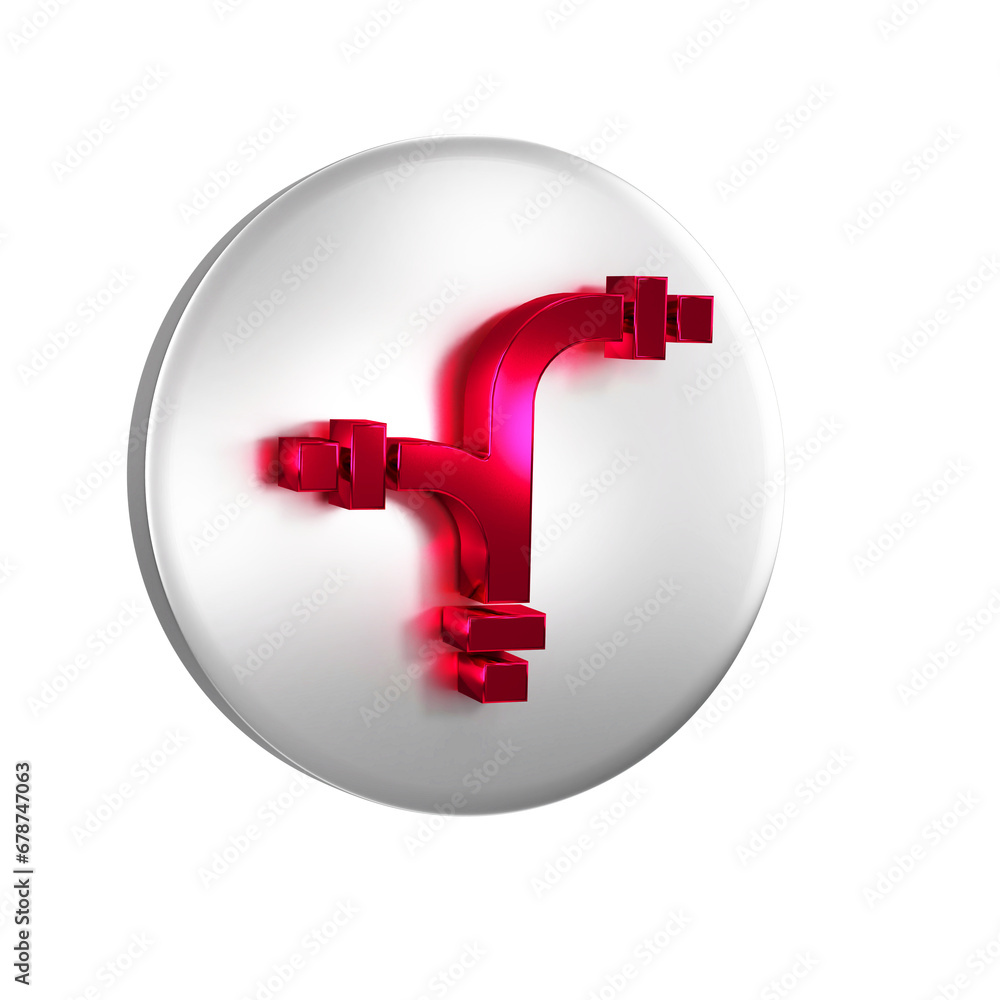 Red Industry metallic pipe icon isolated on transparent background ...
