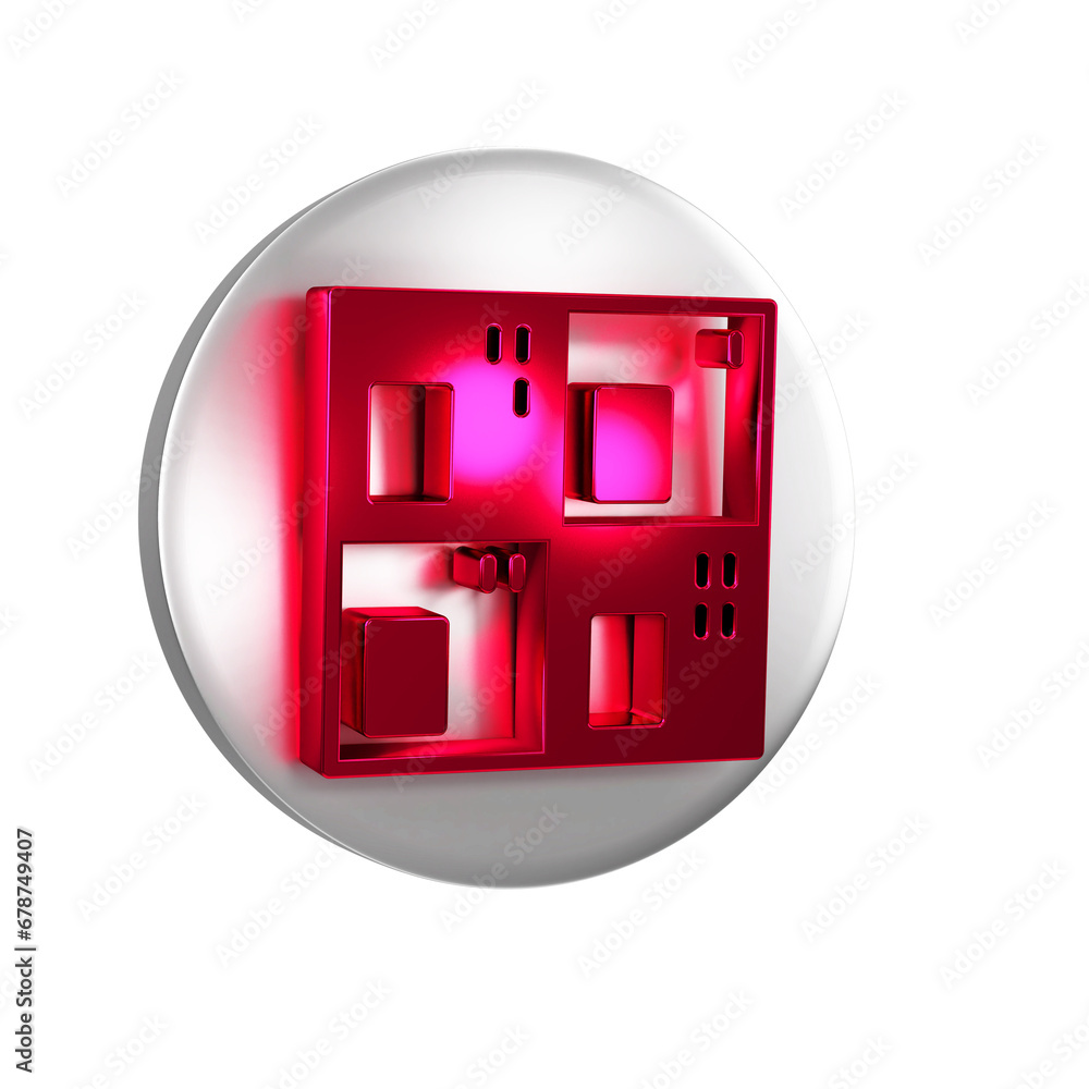 Red Periodic table of the elements icon isolated on transparent ...
