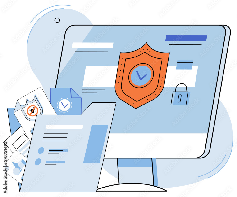 Data protection. Vector illustration. Banners raise awareness about ...