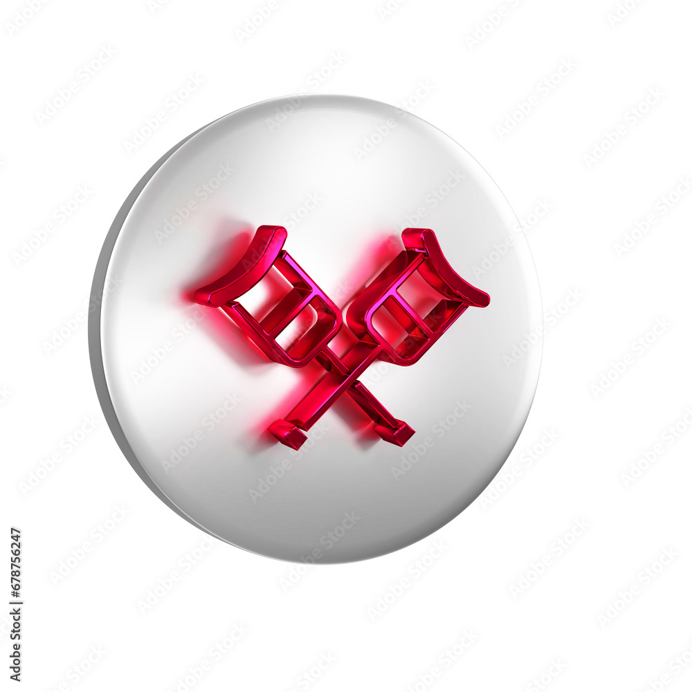 Red Crutch or crutches icon isolated on transparent background ...