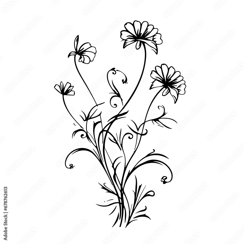 line drawing, line art png, line art prints, spring clipart, line art ...