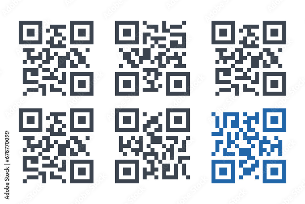 Barcode icon collection with different styles. QR Code icon symbol ...