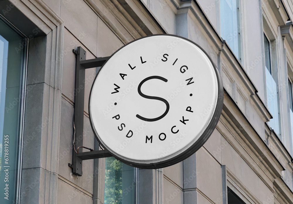 Wall Sign Hanging Rounded Stock Template | Adobe Stock