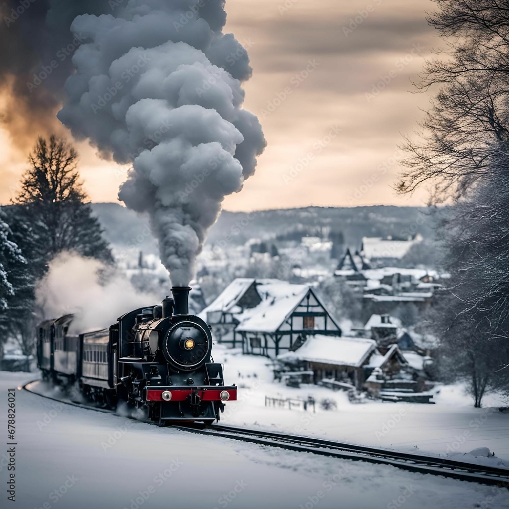 Dampflok in einer Winterlandschaft, voller Schnee und Idylle Stock-Foto ...