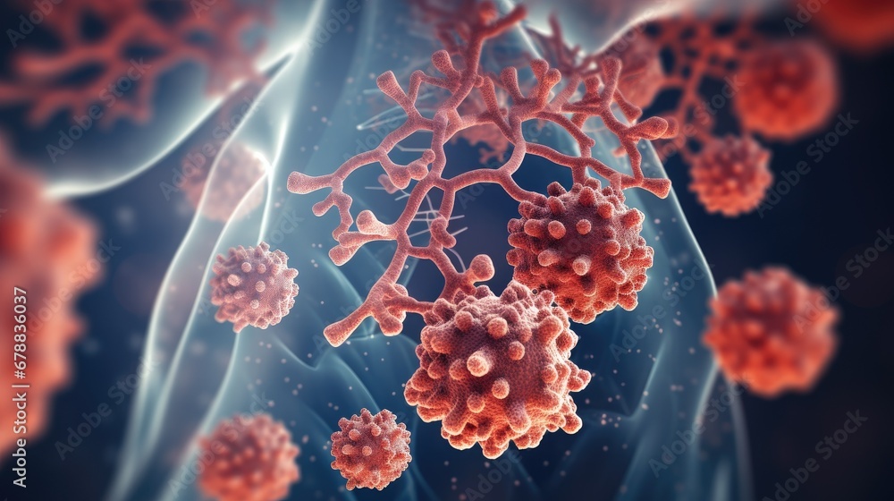 Pneumococcal pneumonia, medical concept. 3D illustration showing ...