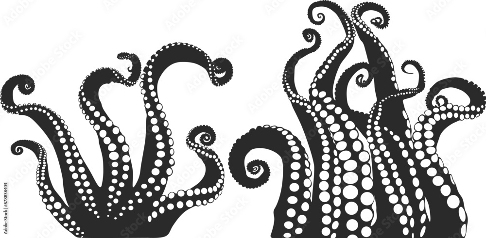 Octopus tentacles silhouette, Octopus tentacles SVG, Tentacles ...