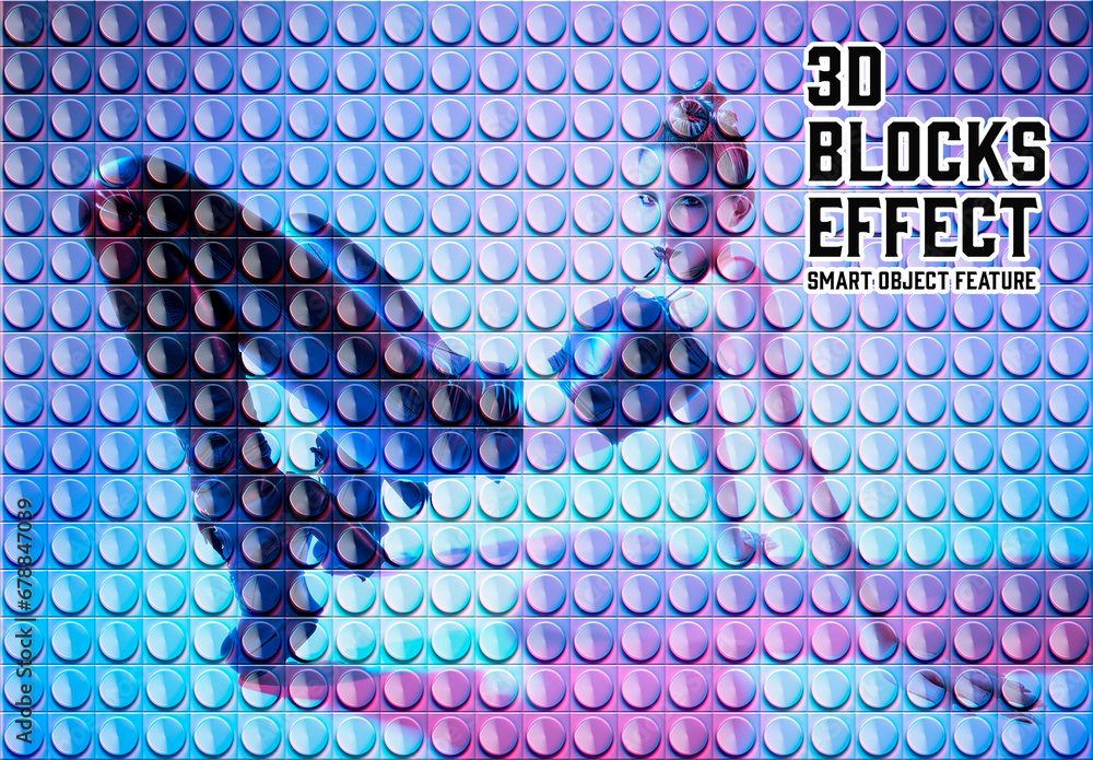3D Blocks Photo Effect Stock Template | Adobe Stock