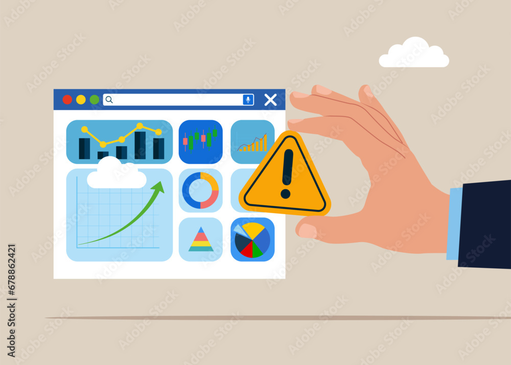 Quality Control and giving Incident with exclamation attention sign ...