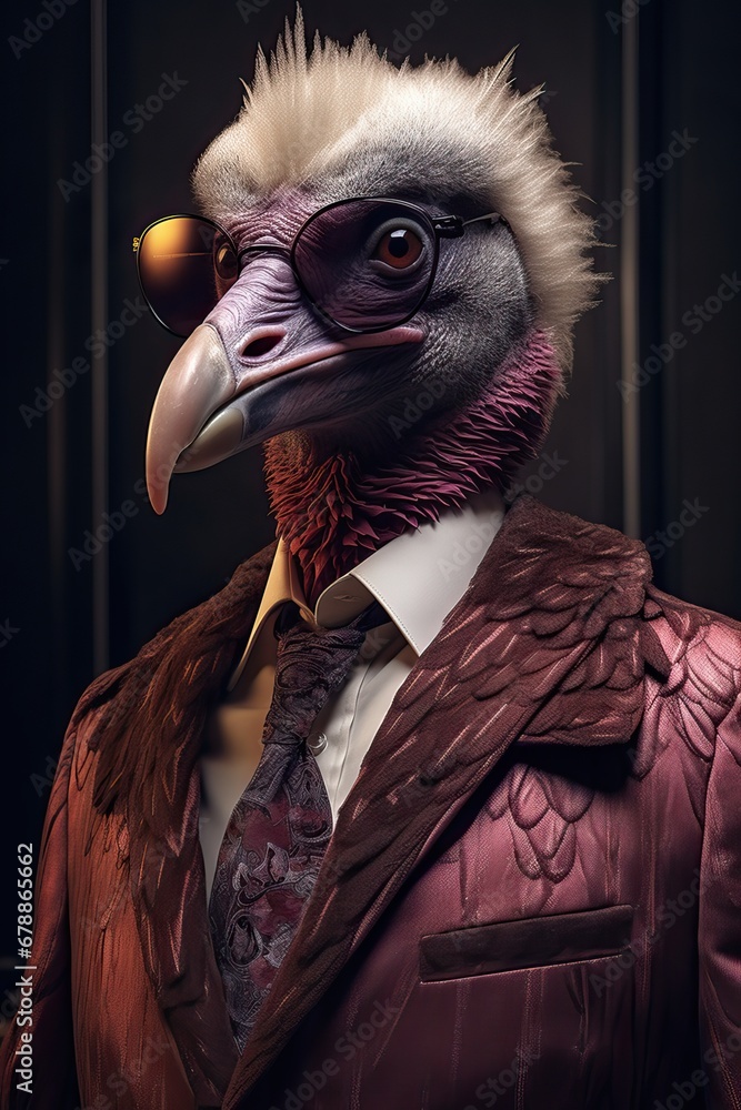 Vulture dressed in an elegant modern suit with a nice tie. Fashion ...