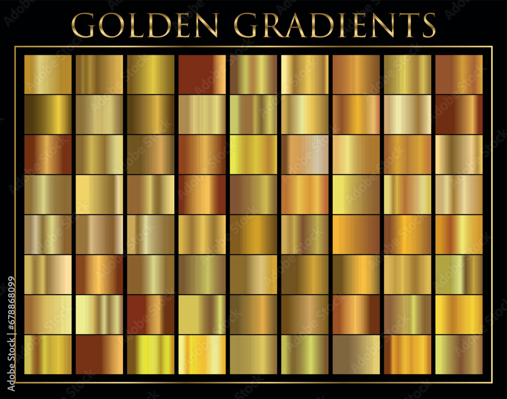 Gold gradient set background vector icon texture metallic illustration ...