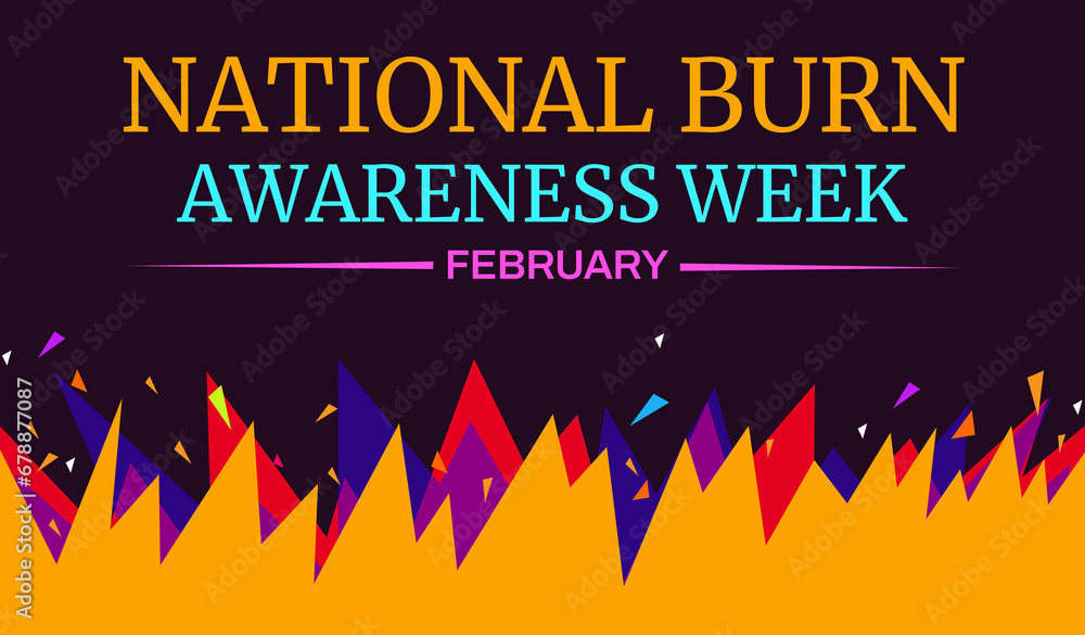 National Burn Awareness Week background in yellow and purple color with ...