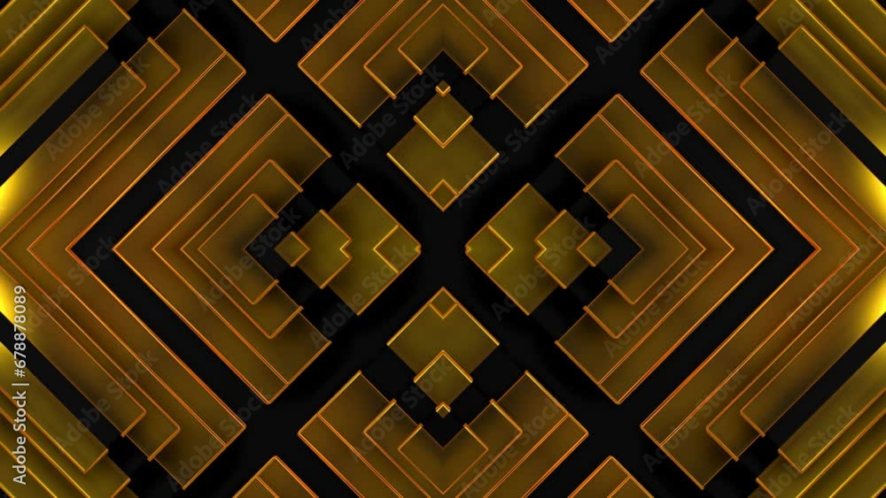 This stock motion graphic video of 4K Gold Background with gentle overlapping curves on seamless ...