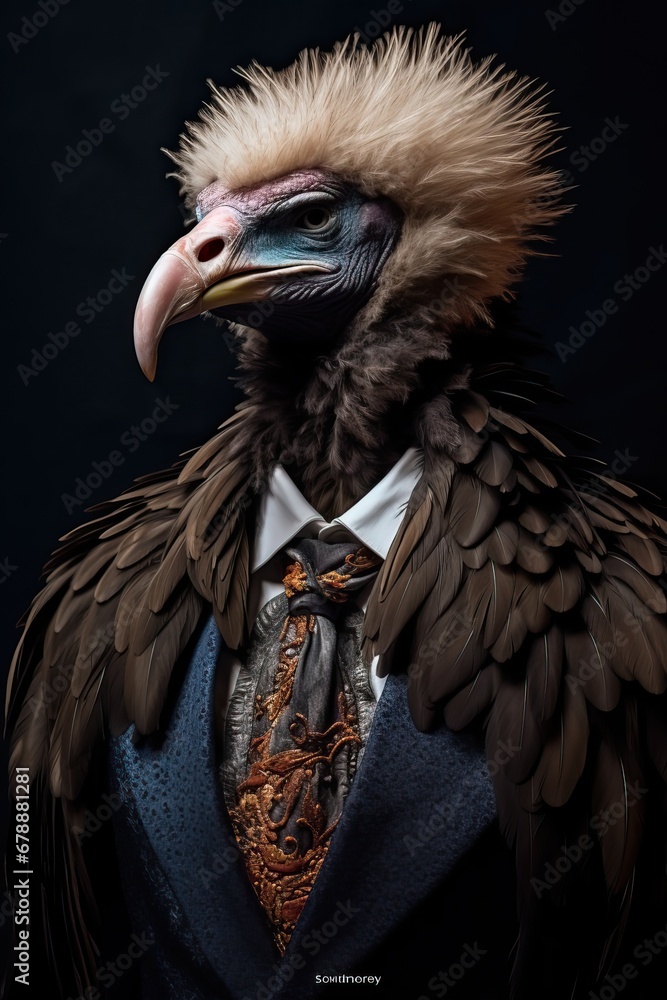 Vulture dressed in an elegant modern suit with a nice tie. Fashion ...