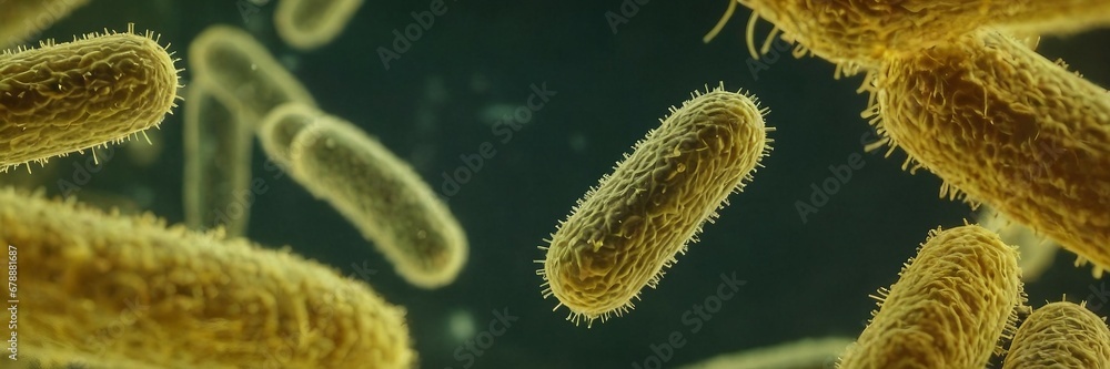 High-Resolution Microscopic View of Rod-Shaped Bacteria in a Clustered ...