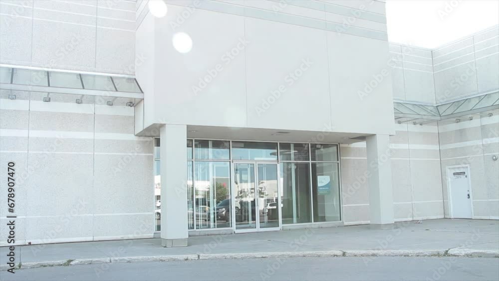 vacant generic empty store storefront beige white clean with no sign or ...