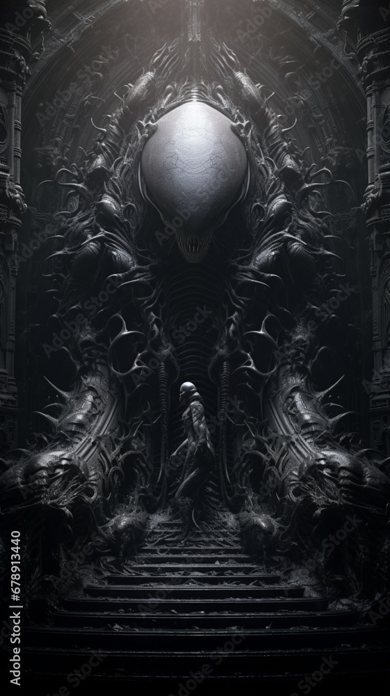 Scary image of morph lair by giga Ai generated art Stock Illustration ...
