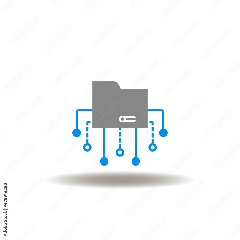 Vector illustration of directory with circuit pattern. Icon of web ...