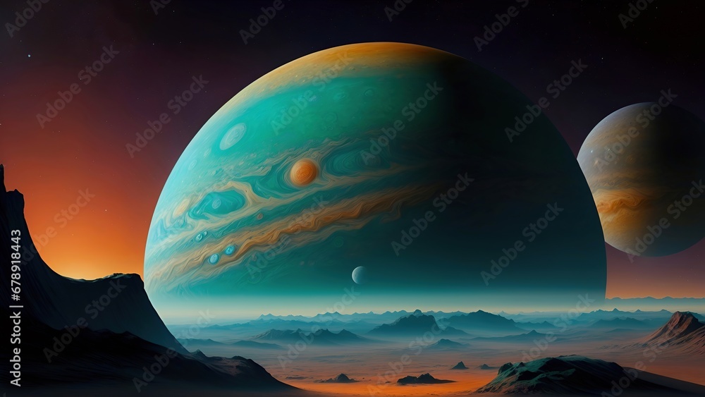Exo Planet in Space, concept art. Cosmic art. Galactic art. 4K - 8K ...