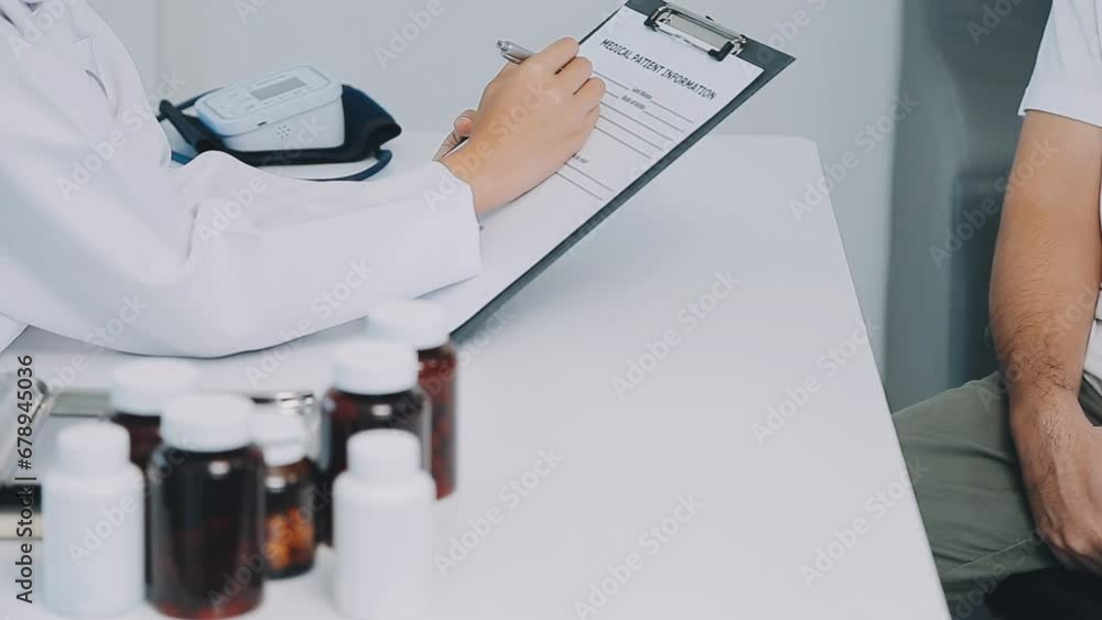 Man with benign prostatic hyperplasia being examined and consulting ...