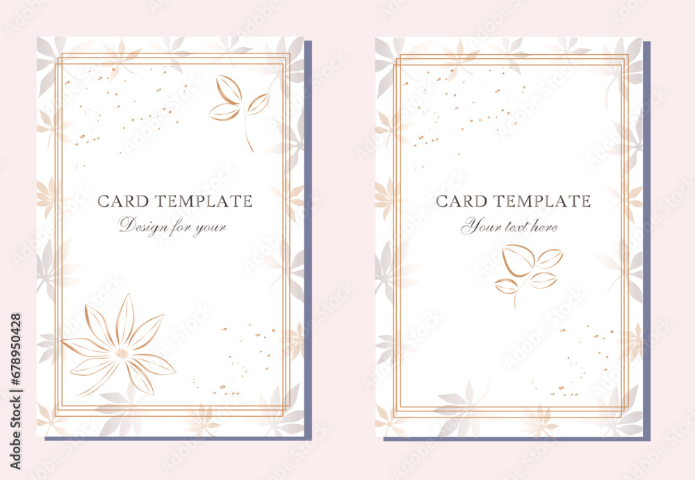 Design for invitation, card, congratulation, diploma, with golden ...