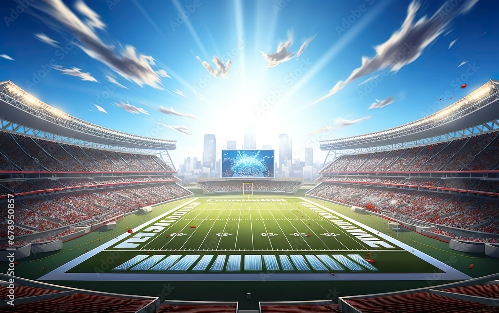 Super bowl graphic poster illustration. American football stadium ...