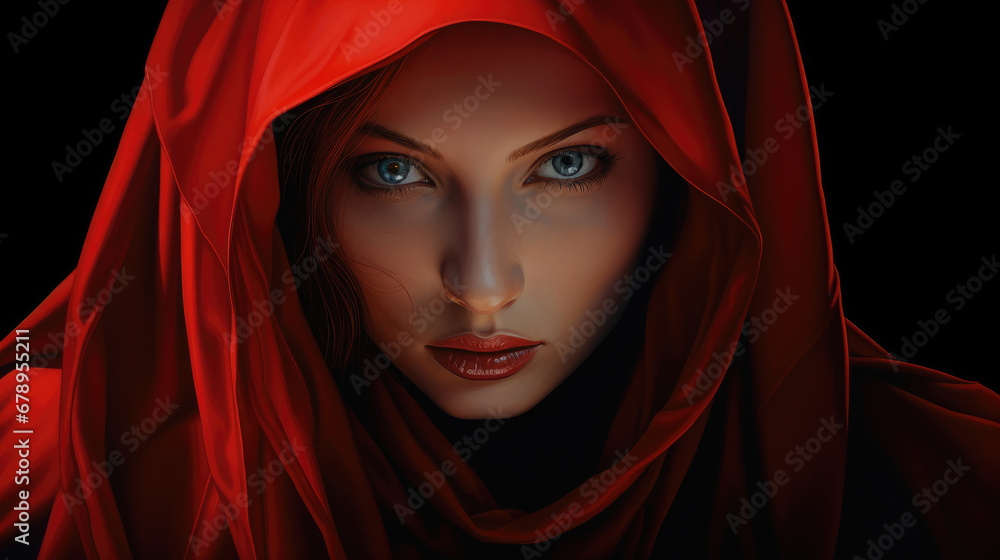 Red Cloaks Made with Generative AI Technology Stock Illustration ...