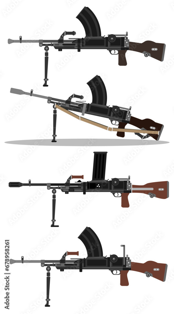 British Main Light Machine Gun Models Stock Vector | Adobe Stock