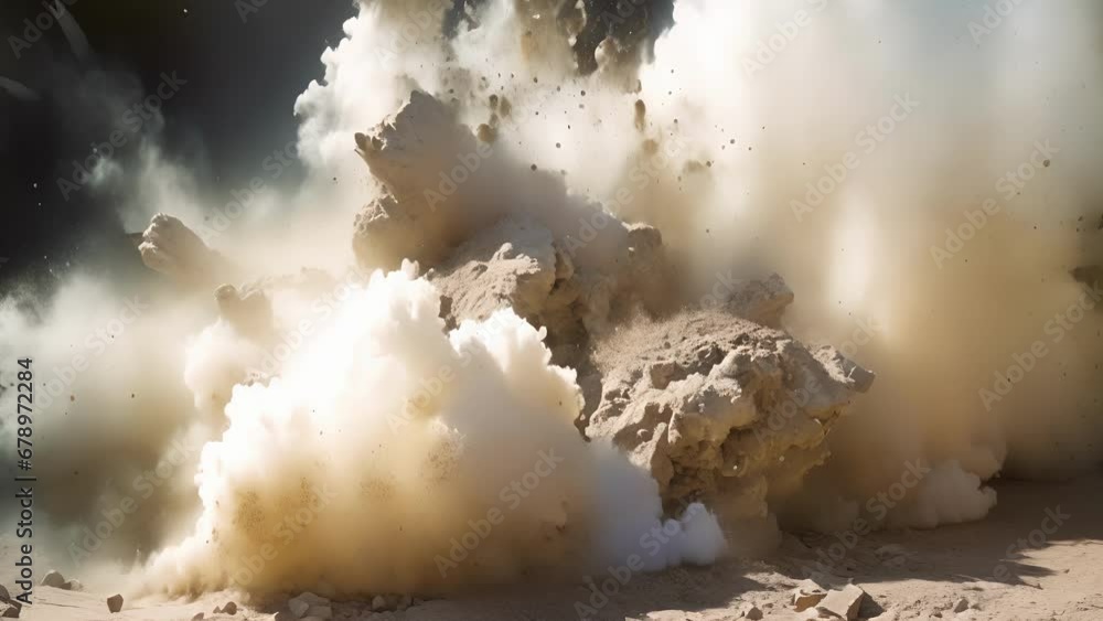 A series of implosions implodes a structure, gradually collapsing it ...