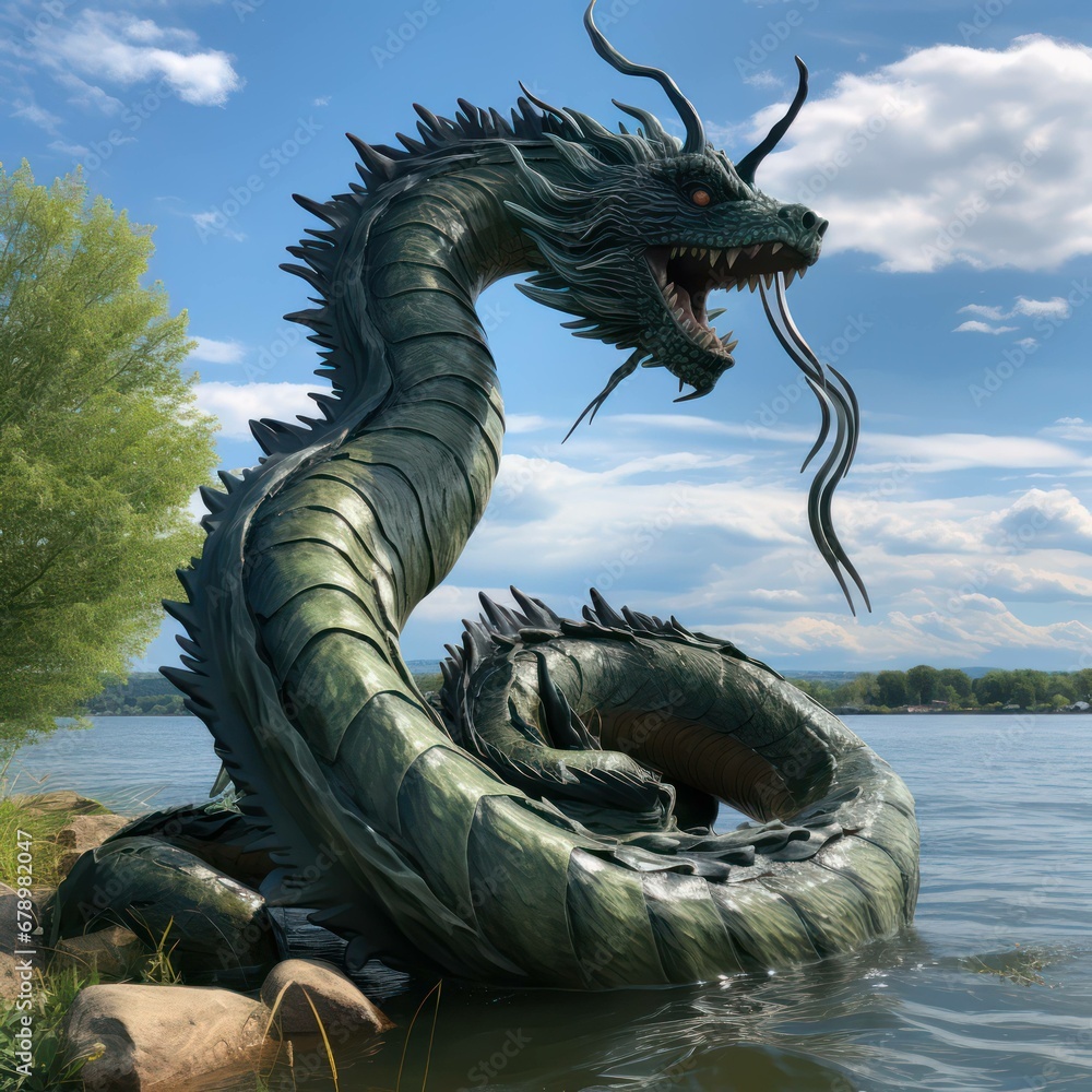 "Hyper Realistic Sea Serpent: A Majestic Creature with a Mesmerizing ...
