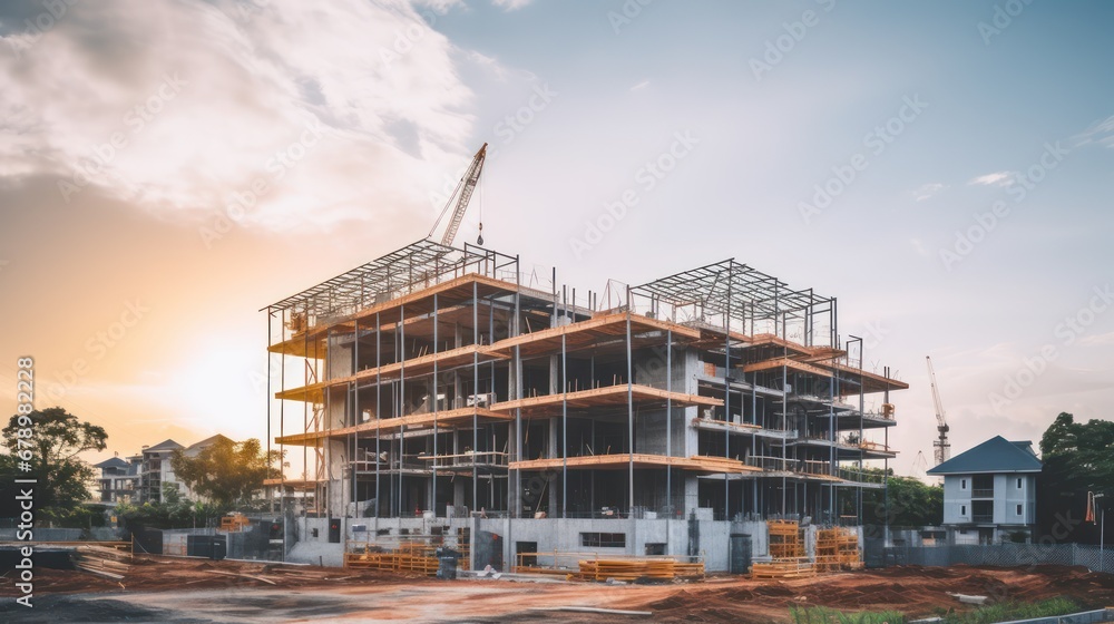 Construction background: A Construction site of large residential ...