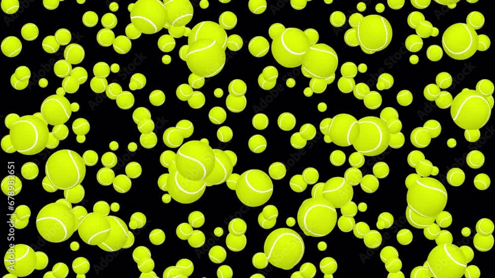 Tennis ball loop background LOOP TILE with alpha. This 3D animation of ...