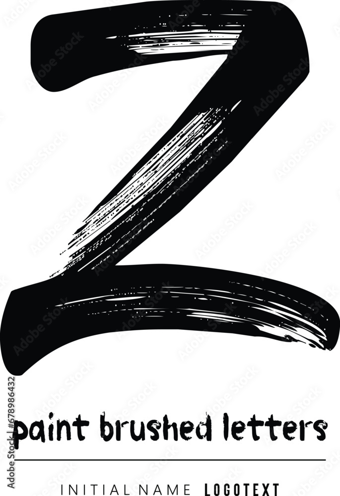 vector icon of letter Z with ink stroke, Z - Black handwritten letters ...