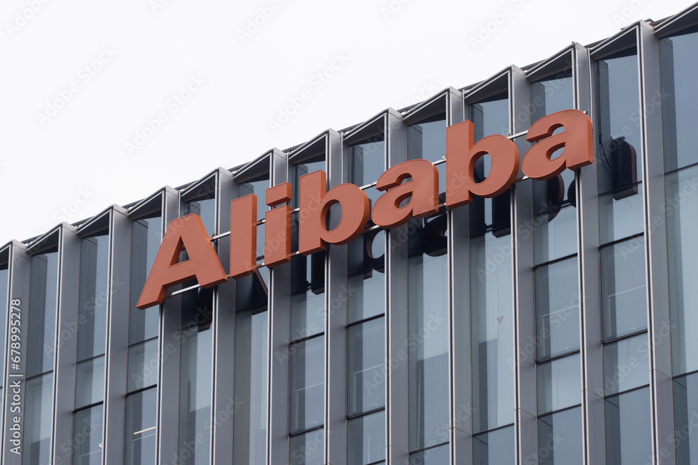 Beijing, China - July 24, 2023: Closeup of the Alibaba sign seen at one ...